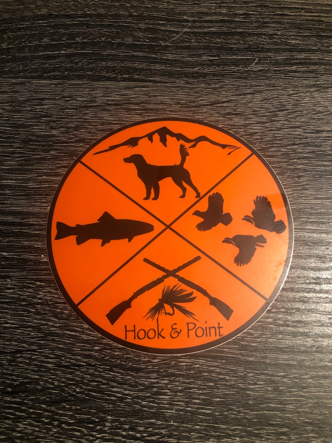Hook & Point Sticker 3x3 Hunting/fishing/trout/upland Hunting/chukar - Etsy