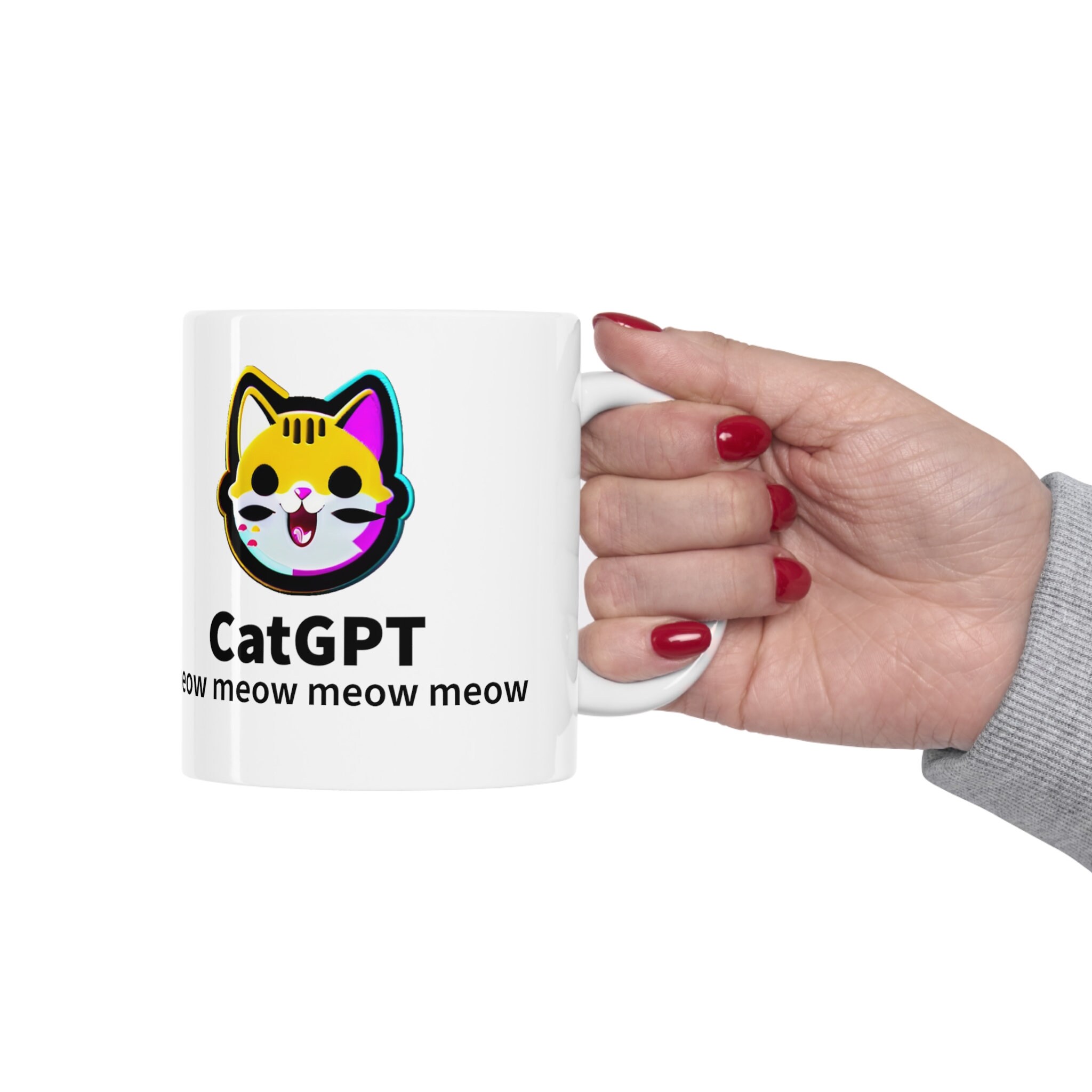 Cat GPT Ceramic Mug Cute Cat Mug Chatgpt Open Ai - Etsy