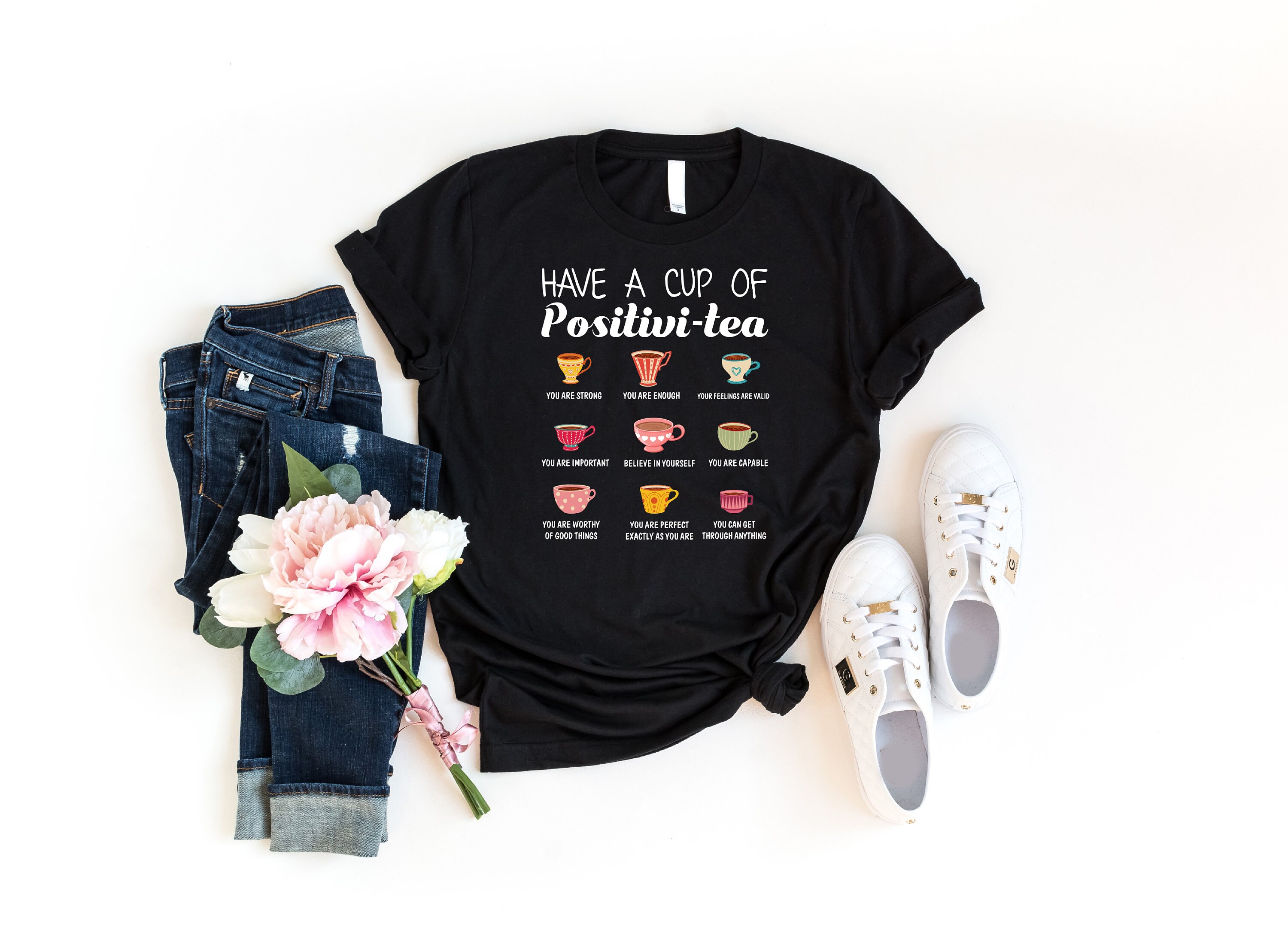 Have A Cup of Positivitea Shirt Positive Vibes Tshirt Tea - Etsy Canada