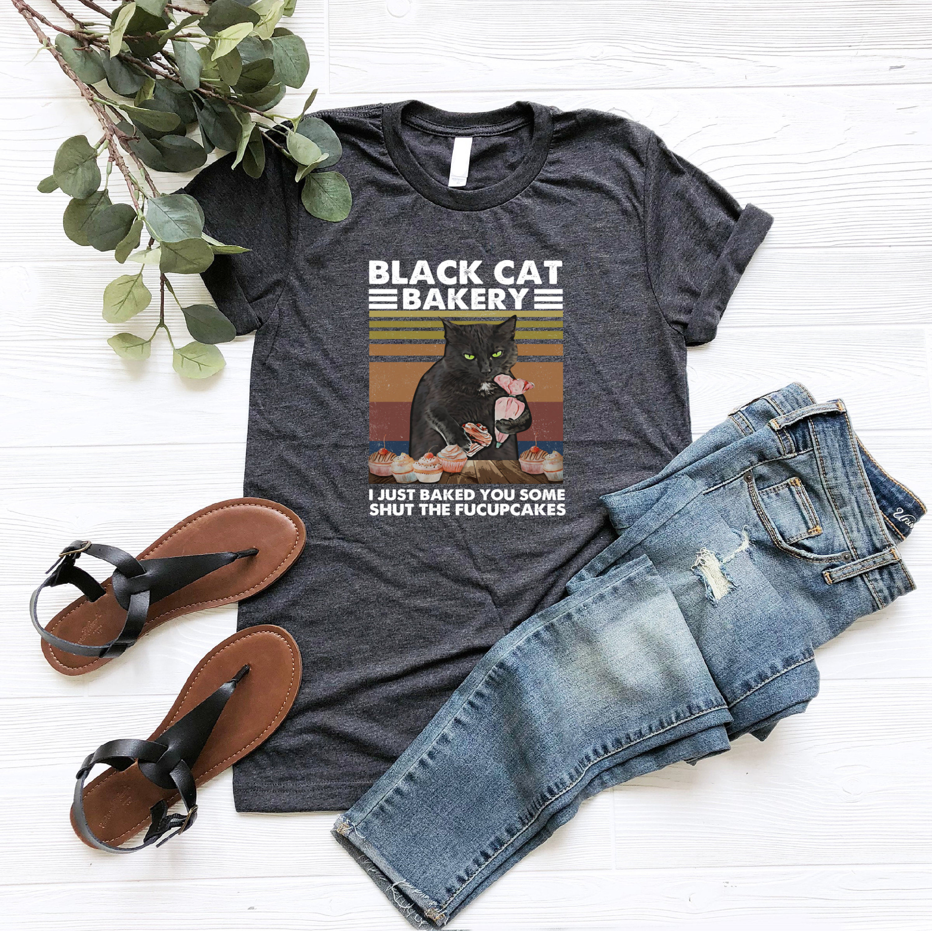 Black Cat Bakery Shirt, Cat Fucupcakes Shirt, Funny Bakery Shirt, Cat ...