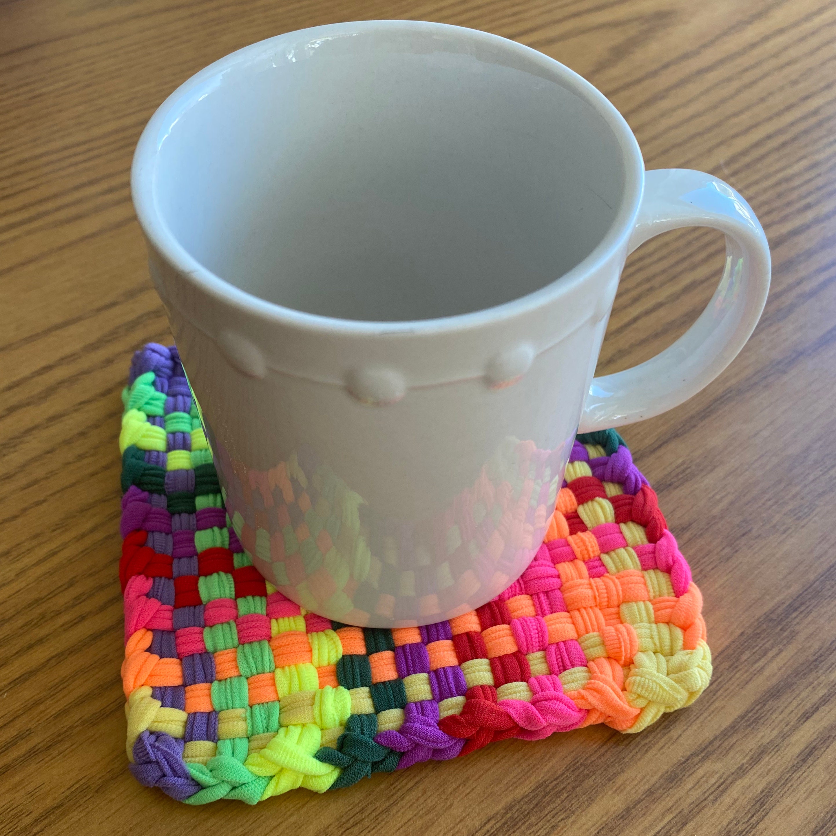 MATCHING SET of Colorful Handmade Colorful Loomed Mini Pot Holder or ...