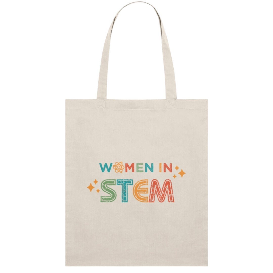 Women in STEM Retro Tote Bag | Vintage 70s Style Canvas Bag | Science ...
