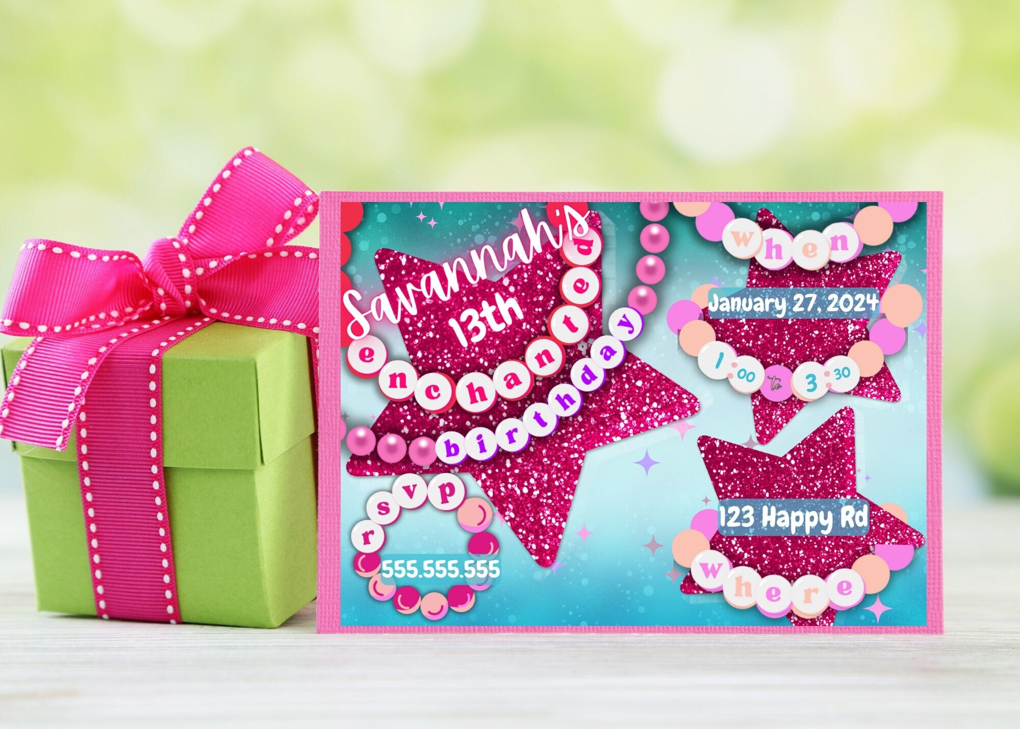 Eras Friendship Bracelet Birthday Downloadable Invitation Personalized ...