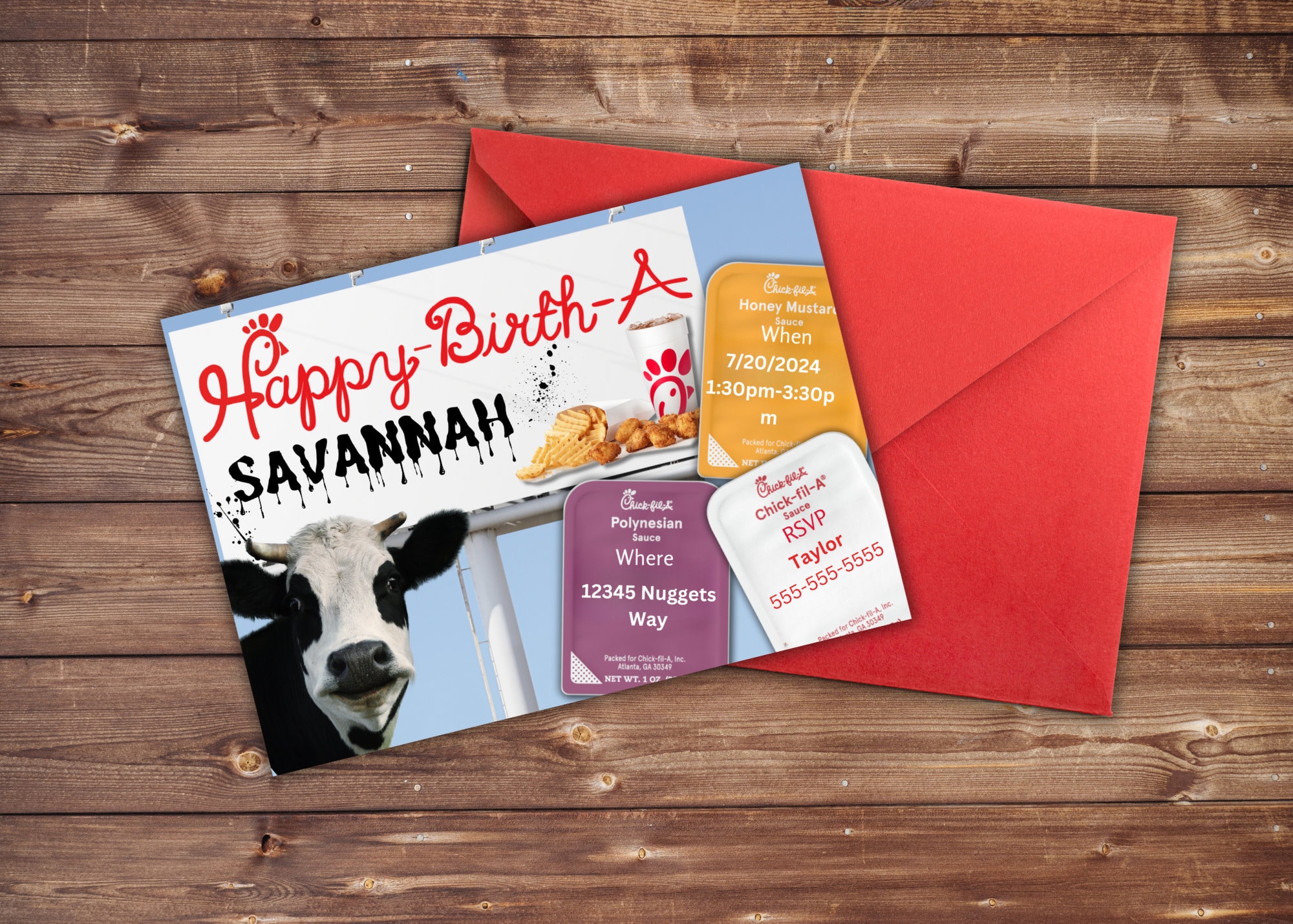 Chick-fil-a Birthday Personalized Invitation Template Nugget Birthday ...