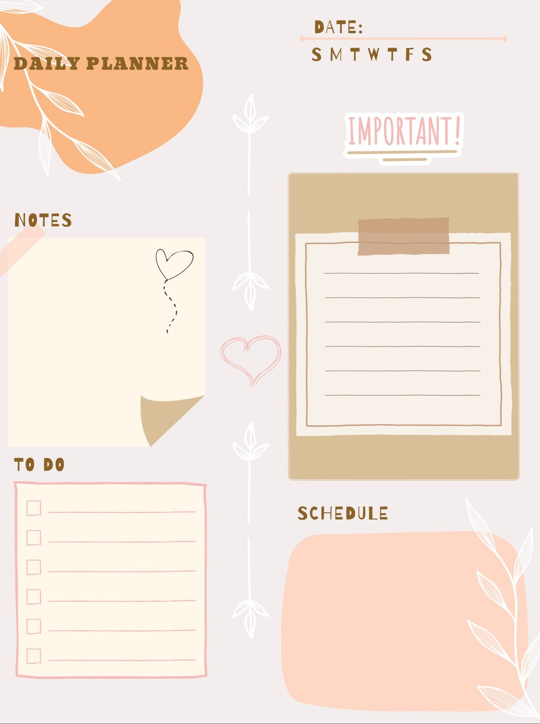 Daily Planner Printable, Editable Daily Planner, Productivity Planner ...