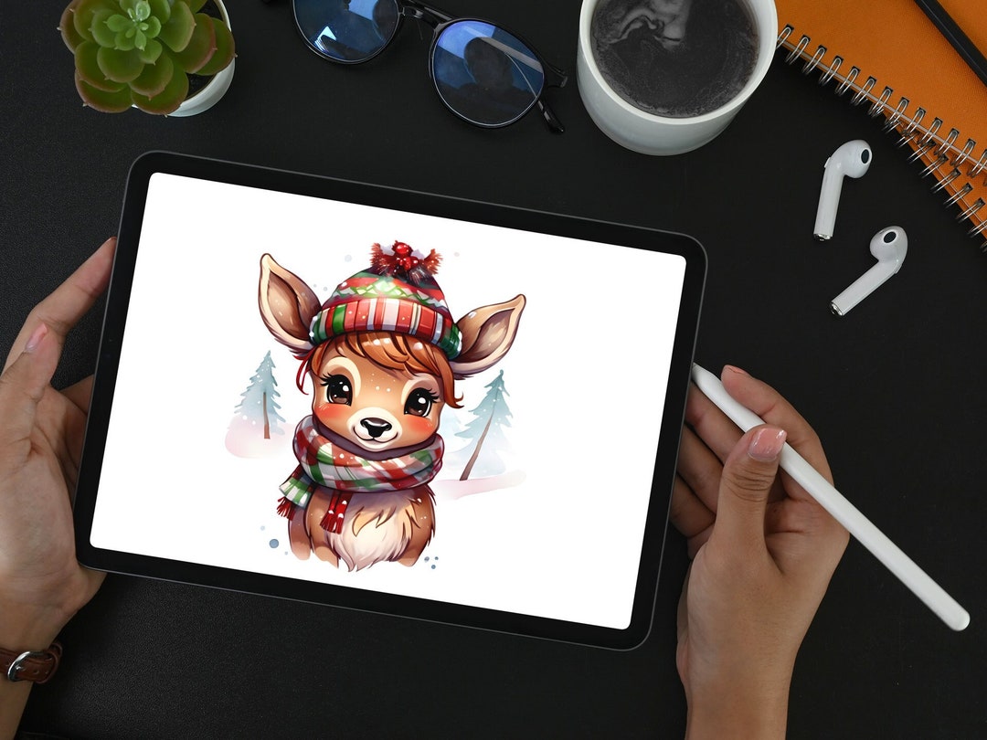 Christmas Bundle 6pc Bunny Reindeer Clipart PNG Clipart Digital ...