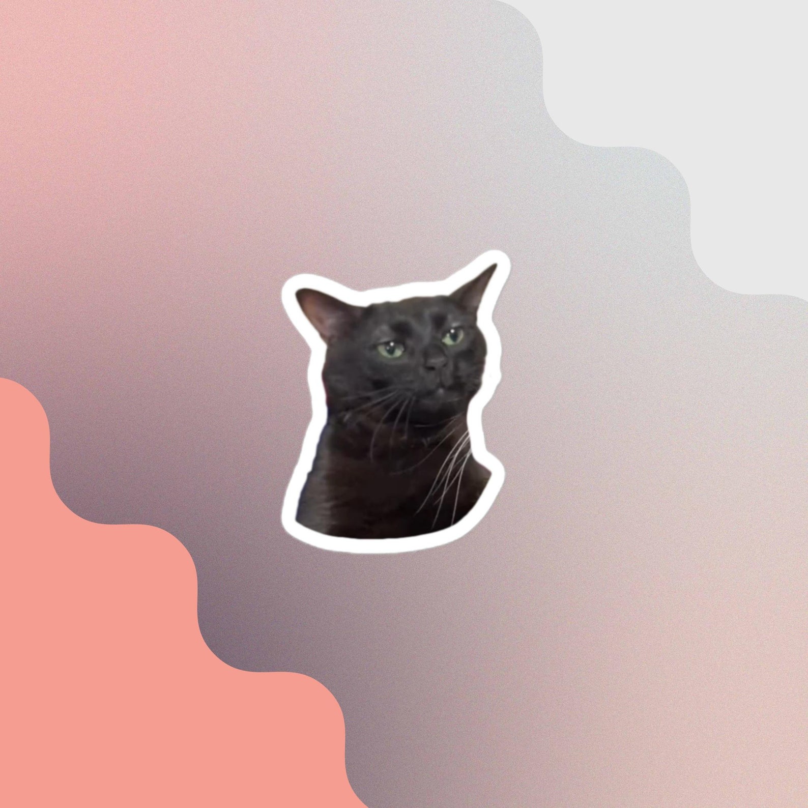 Dissociated Cat Meme Sticker Funny Popular Trending Memes Waterproof ...