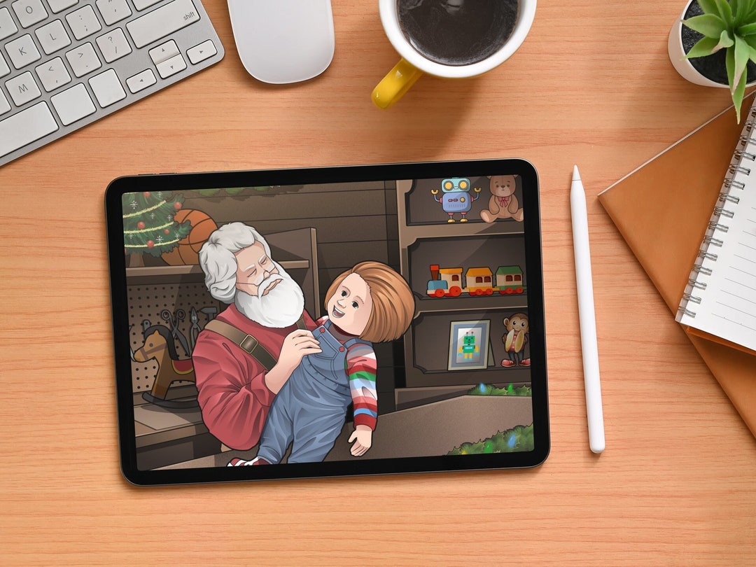 Santa's Mischievous Workshop A Chucky Christmas Surprise PNG Funny Clip ...