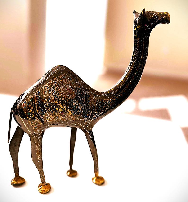 Brass Camel Figurine Vintage Camel Home Ornament Sculpture Collectibles ...