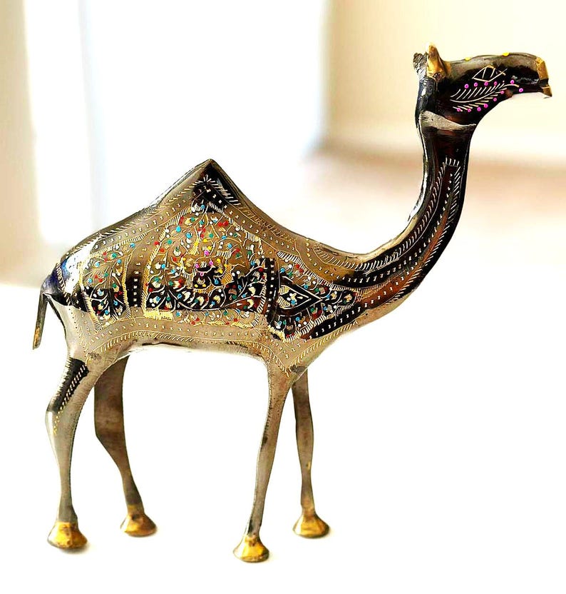 Brass Camel Figurine Vintage Camel Home Ornament Sculpture Collectibles ...