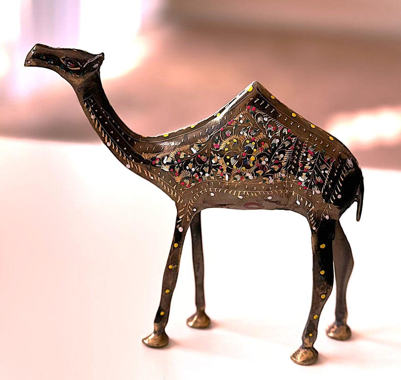 Brass Camel Figurine Vintage Camel Home Ornament Sculpture Collectibles ...