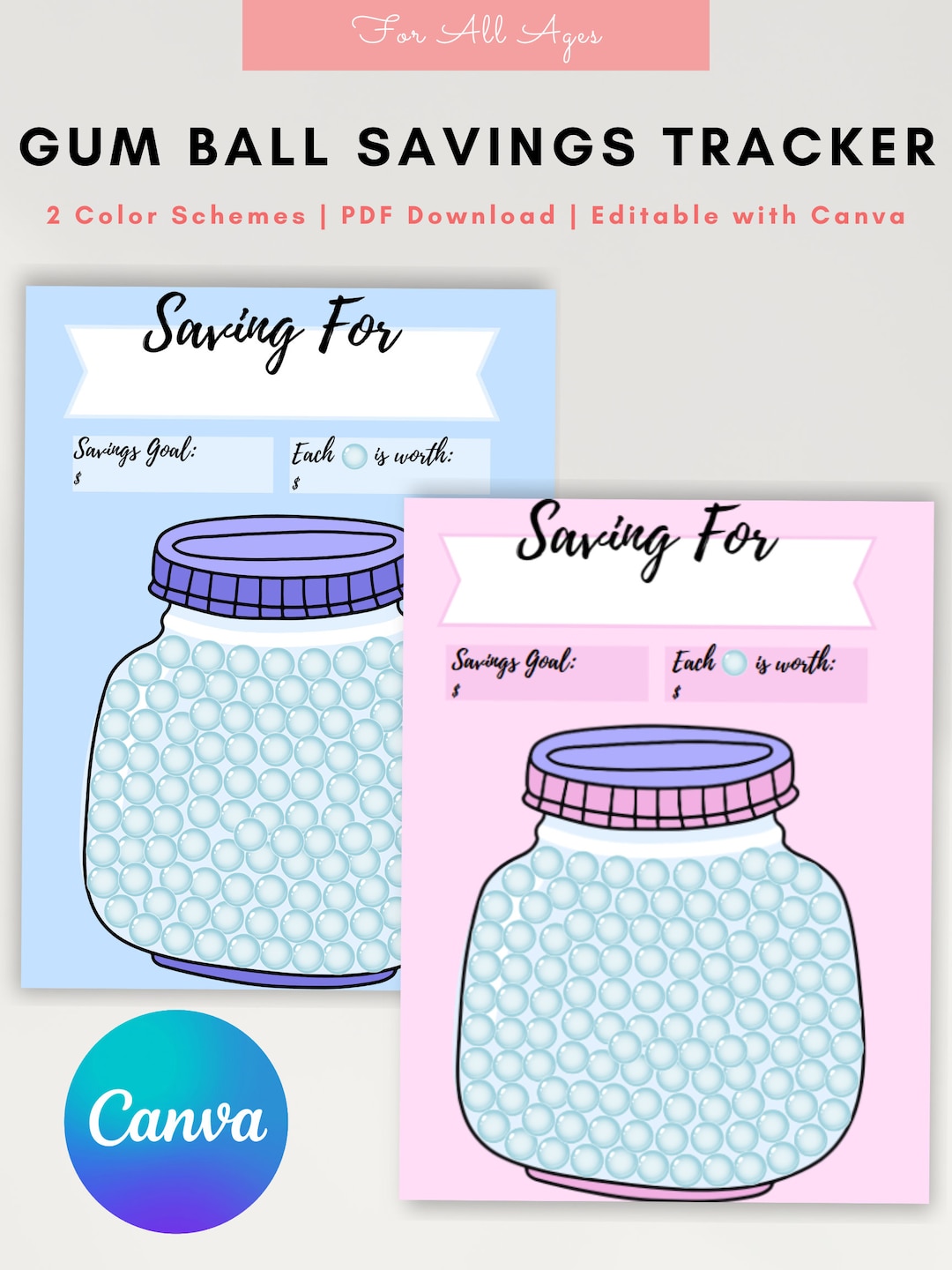 Gum Ball Savings Tracker, Savings Coloring Sheet, Money Organization ...