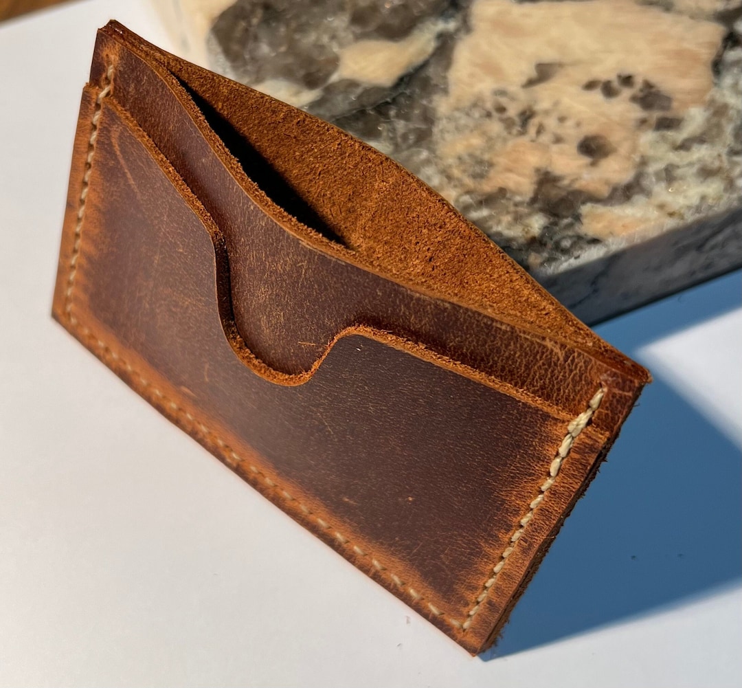 Minimalist Rustic Leather Wallet - Etsy