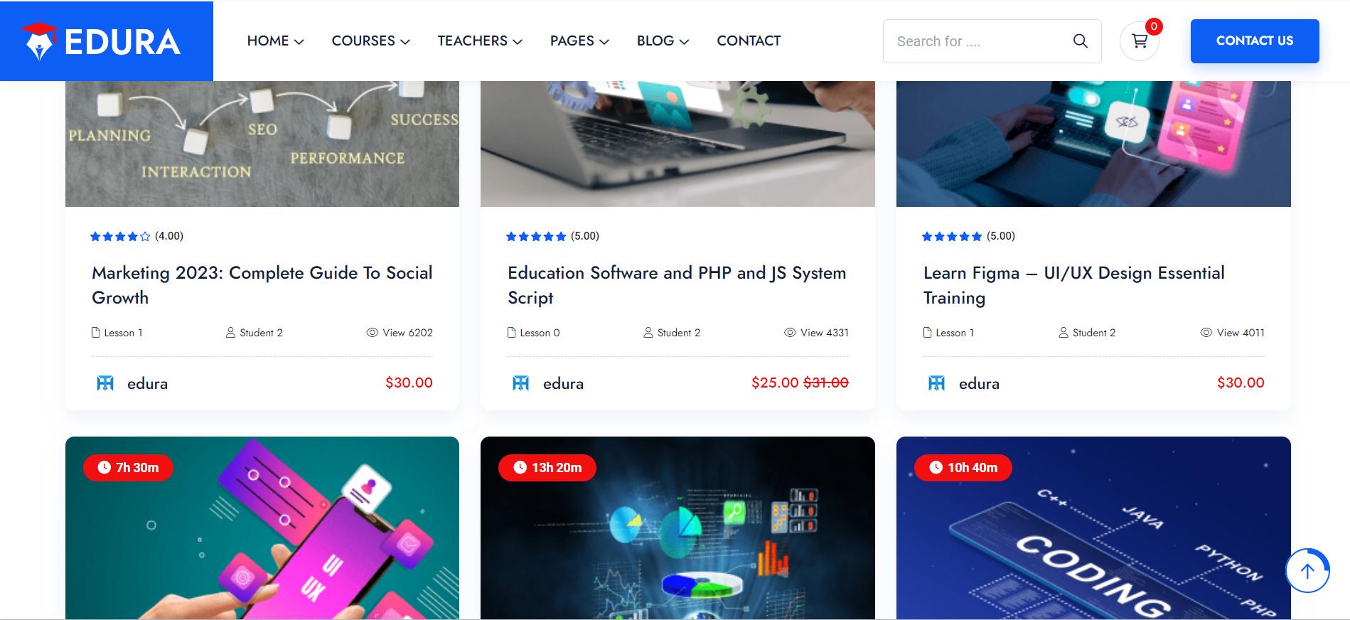 Edura Online Courses & Education Wordpress Theme - Etsy