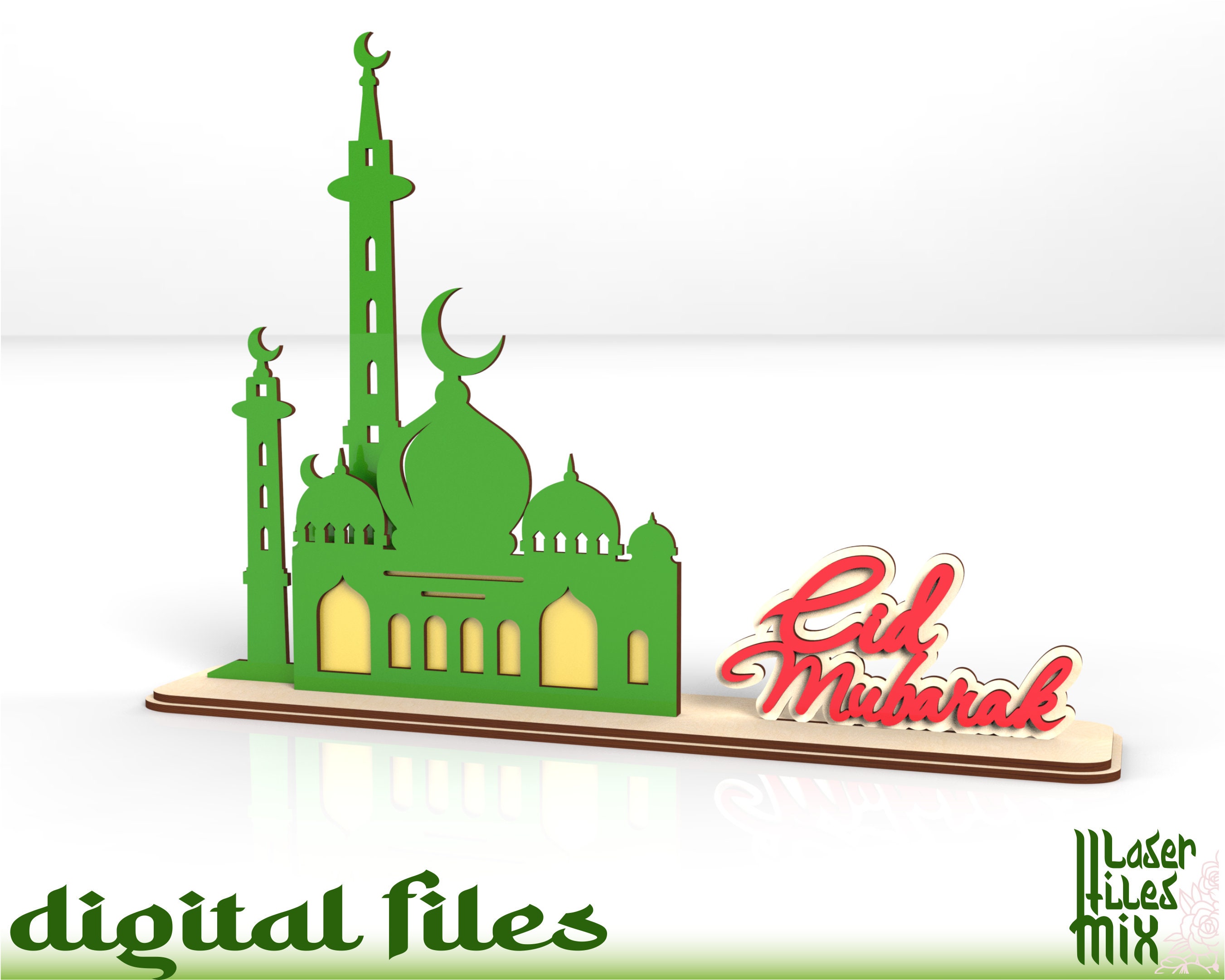 Eid Mubarak Table Sign. Laser Cut SVG DXF Vector Files for - Etsy Australia