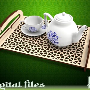 Lasercut File Tray. Breakfast Serving Wooden Tray With Handles. CNC Cut ...