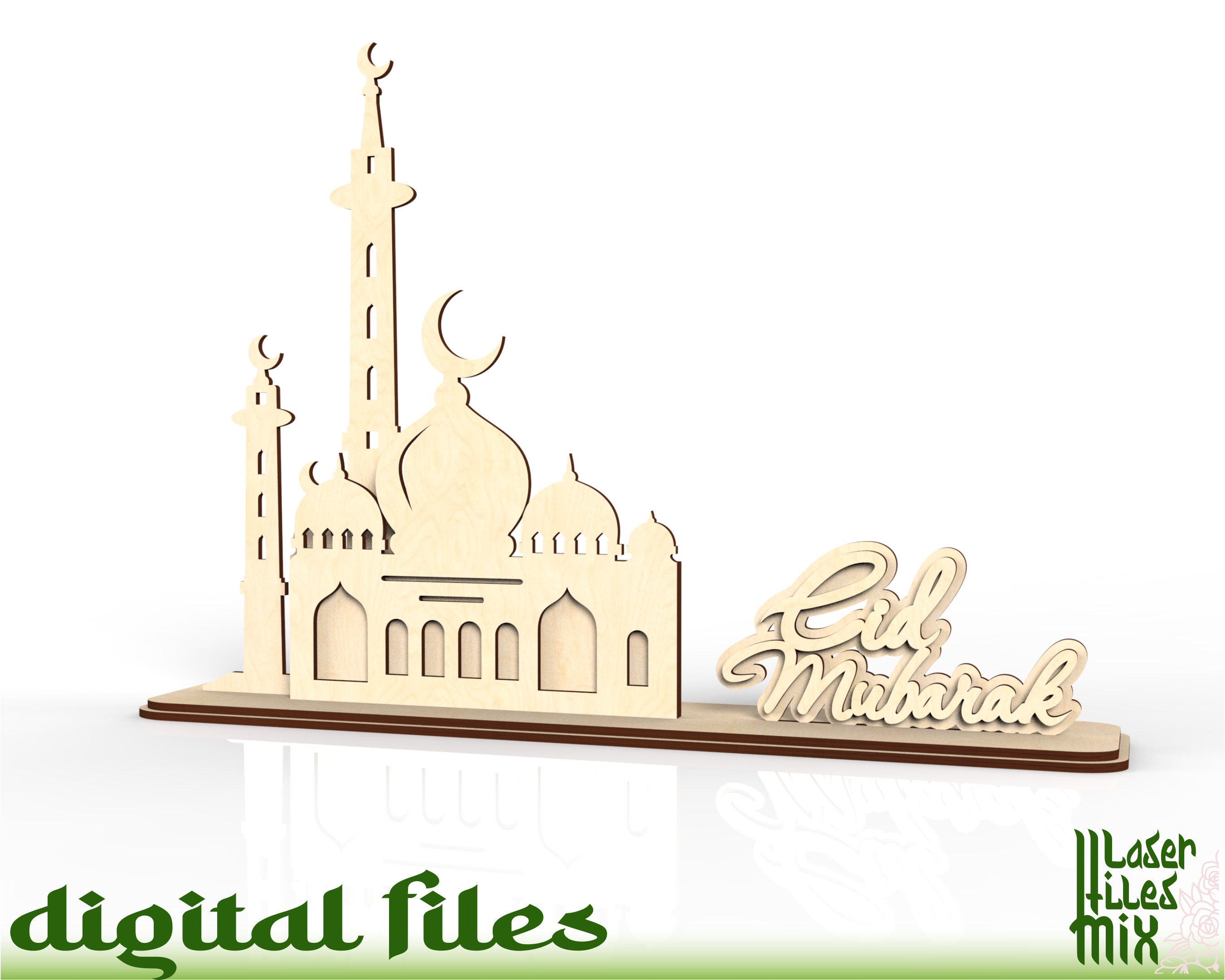 Eid Mubarak Table Sign. Laser Cut SVG DXF Vector Files for - Etsy