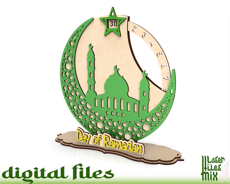 Ramadan Calendar SVG Cutting Files, Days of Ramadan Vector for Laser ...