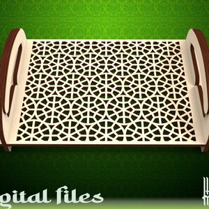 Lasercut File Tray. Breakfast Serving Wooden Tray With Handles. CNC Cut ...