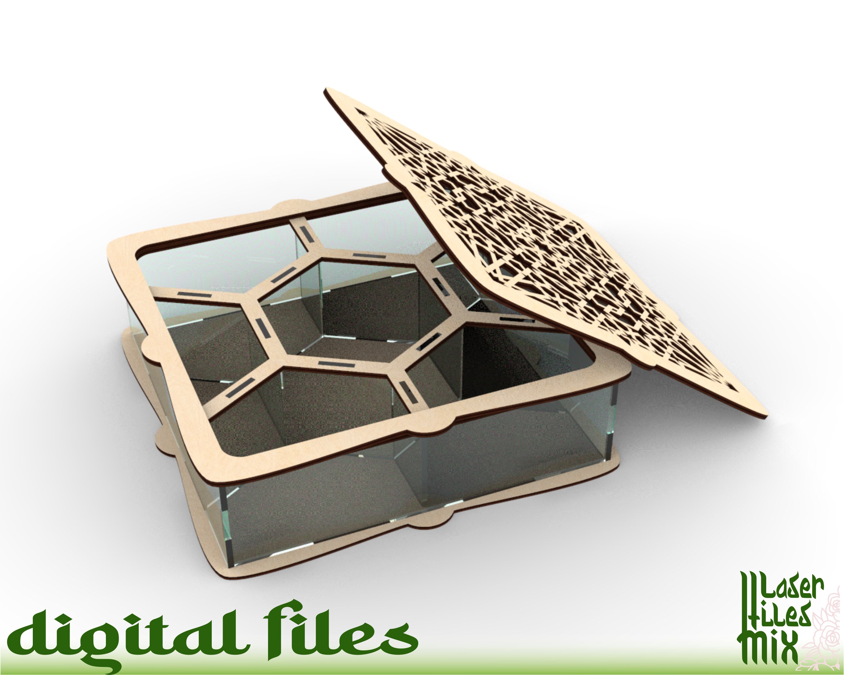 Two Ramadan Gift Boxes Laser Cutting SVG DXF Cnc Laser Design Files ...