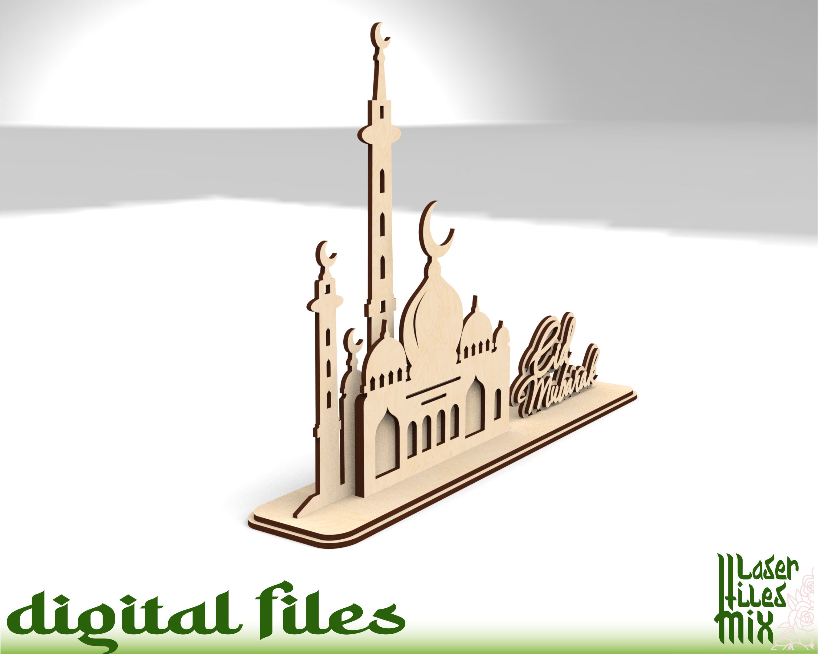 Eid Mubarak Table Sign. Laser Cut SVG DXF Vector Files for - Etsy