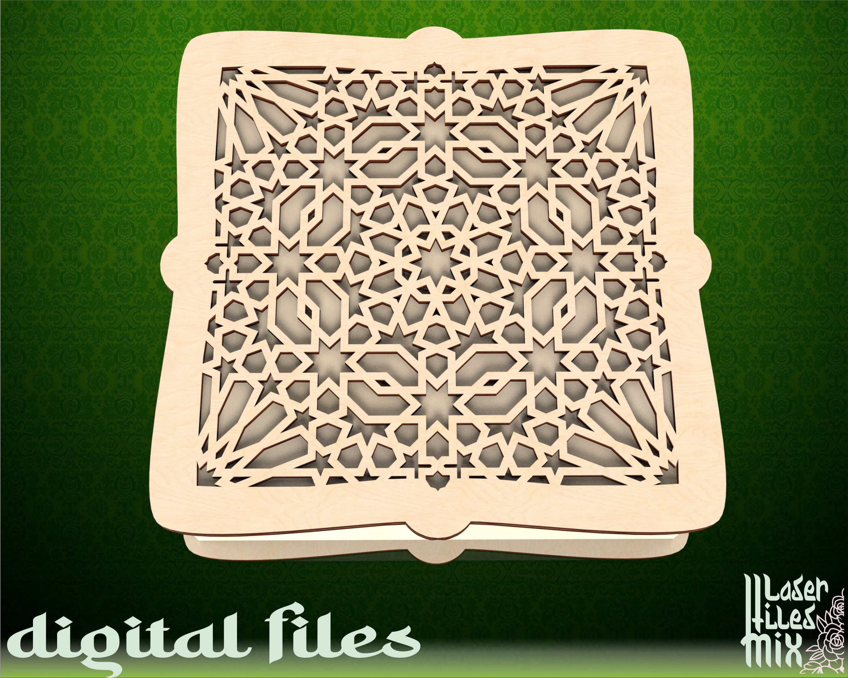 Two Ramadan Gift Boxes Laser Cutting SVG DXF Cnc Laser Design Files ...
