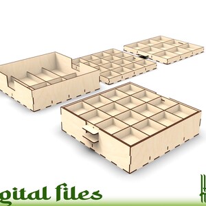 Organizer Three Trays Storage Drawers Lasercut File. Vector Files for ...