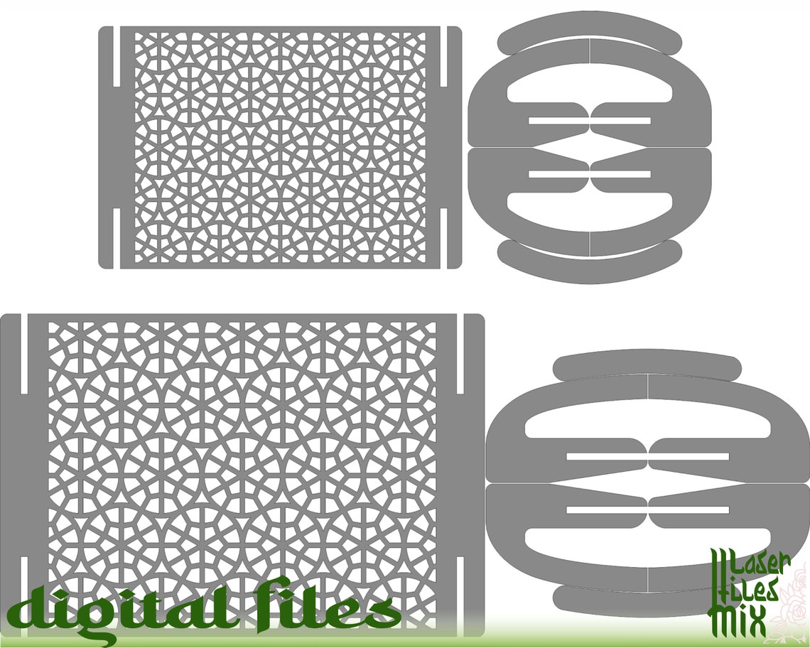 Lasercut File Tray. Breakfast Serving Wooden Tray With Handles. CNC Cut ...