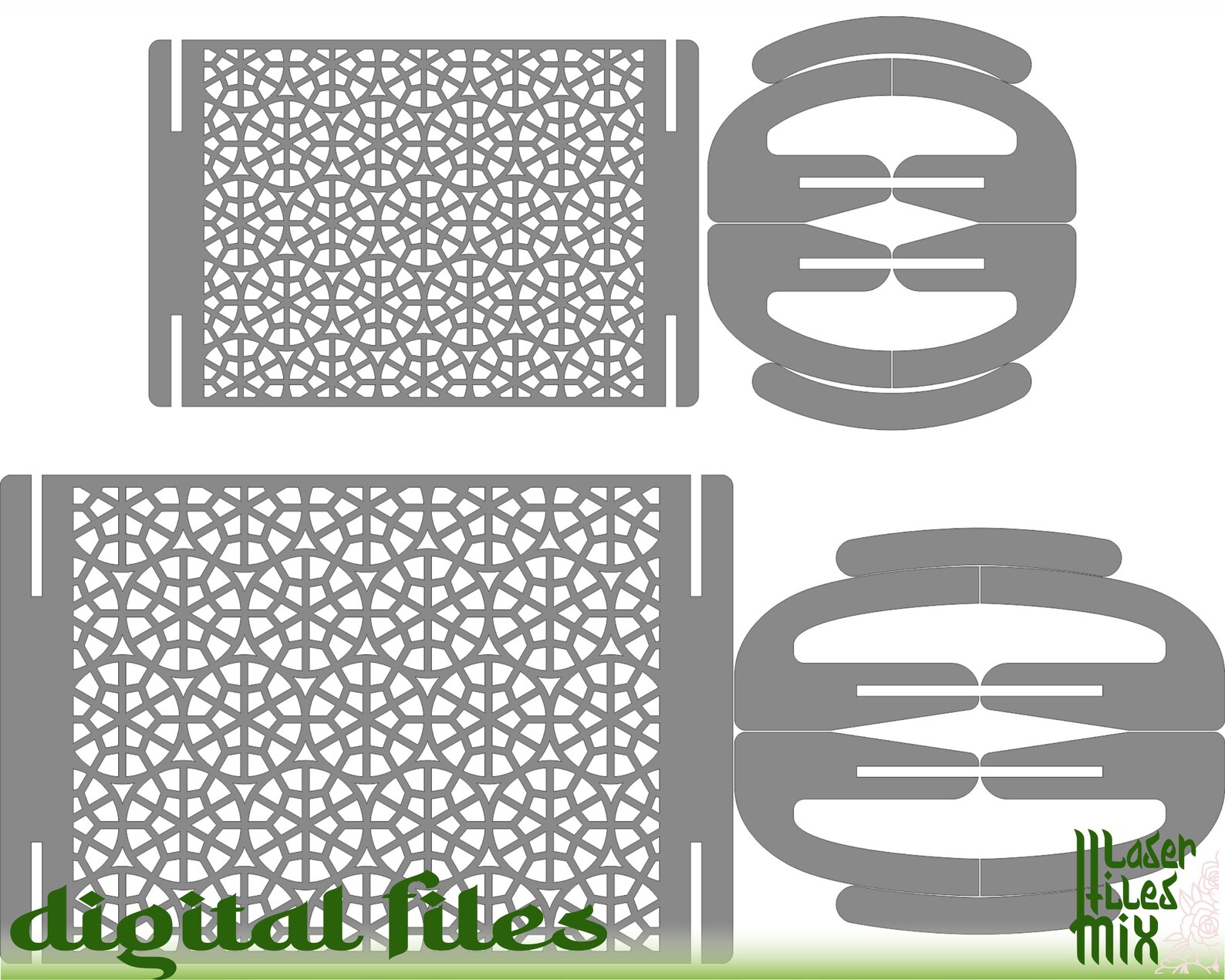 Lasercut File Tray. Breakfast Serving Wooden Tray With Handles. CNC Cut ...