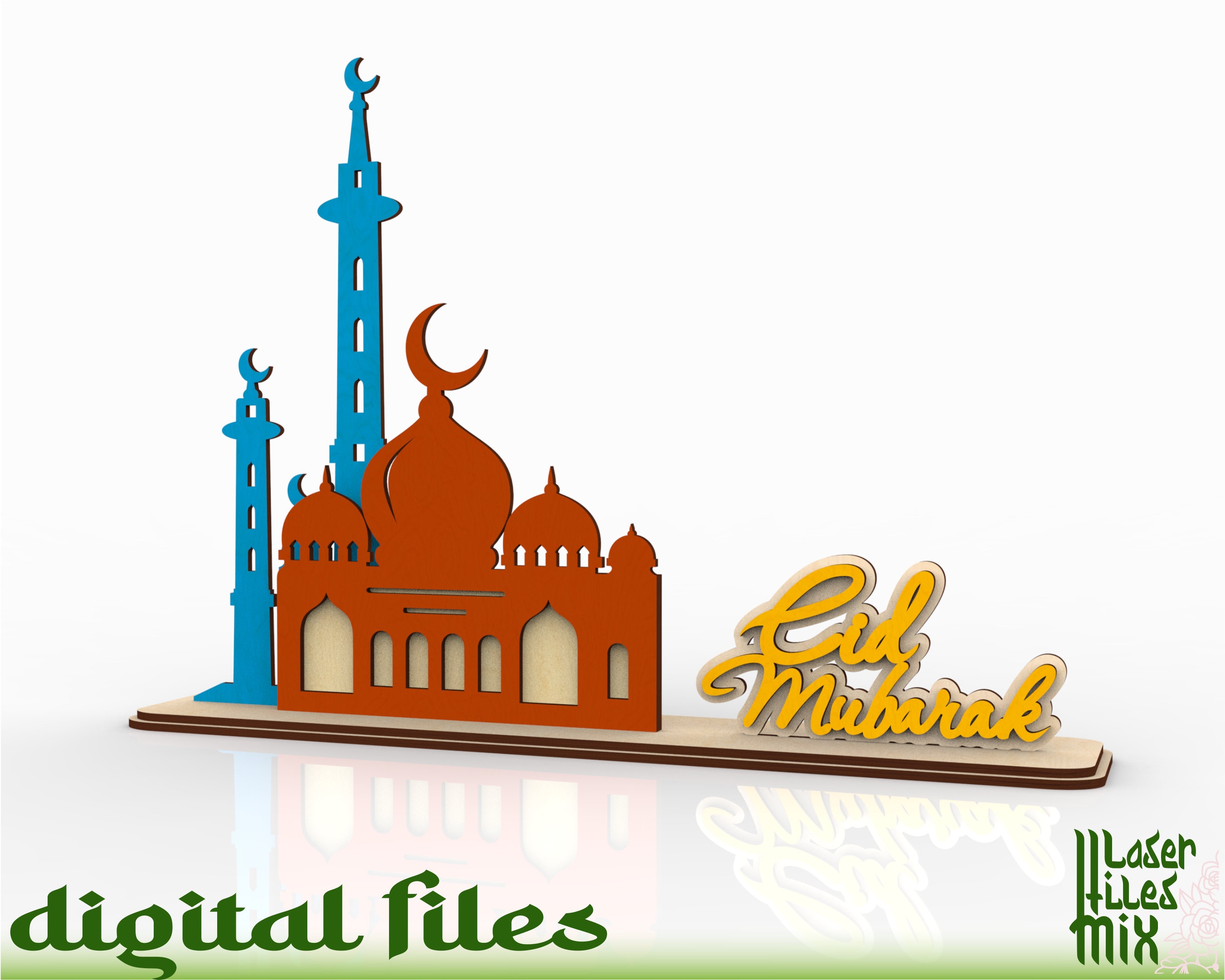 Eid Mubarak Table Sign. Laser Cut SVG DXF Vector Files for - Etsy