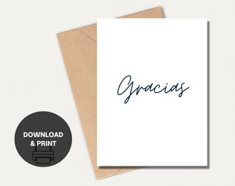 Printable Spanish Thank You Card Rainbow Gracias Note Cards to Print at ...