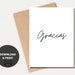 Gracias- Thank You Card - Printable 5x7" - Instant Download - Etsy