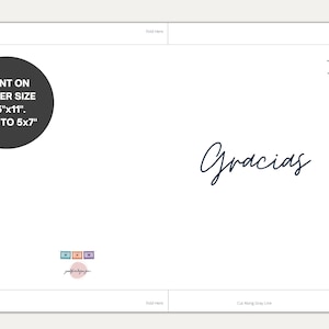 Gracias- Thank You Card - Printable 5x7" - Instant Download - Etsy