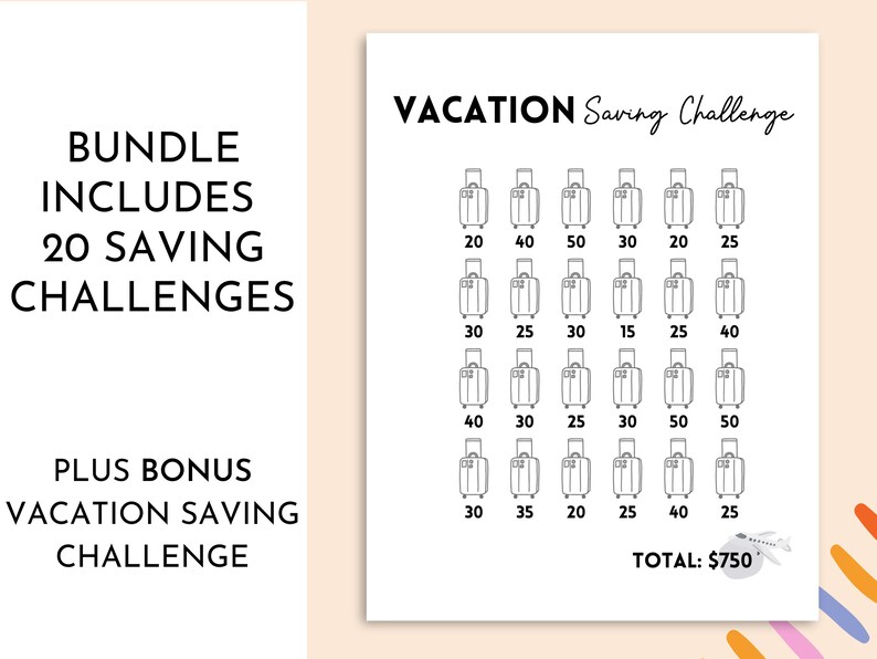 Savings Challenge Printable Savings Challenge Bundle 100 Envelope Savings 52 Week Challenge 1000 ...