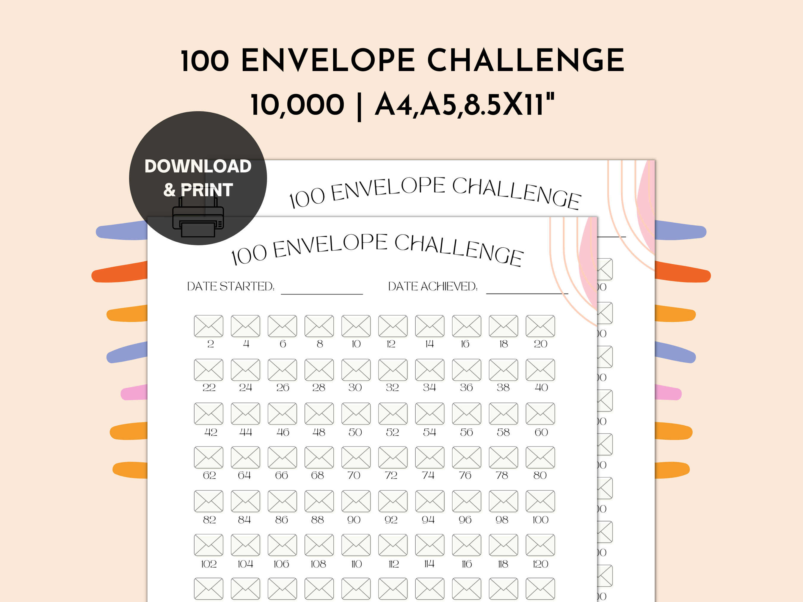 100 Envelopes Challenge | 10k Money Savings Challenge | Saving ...