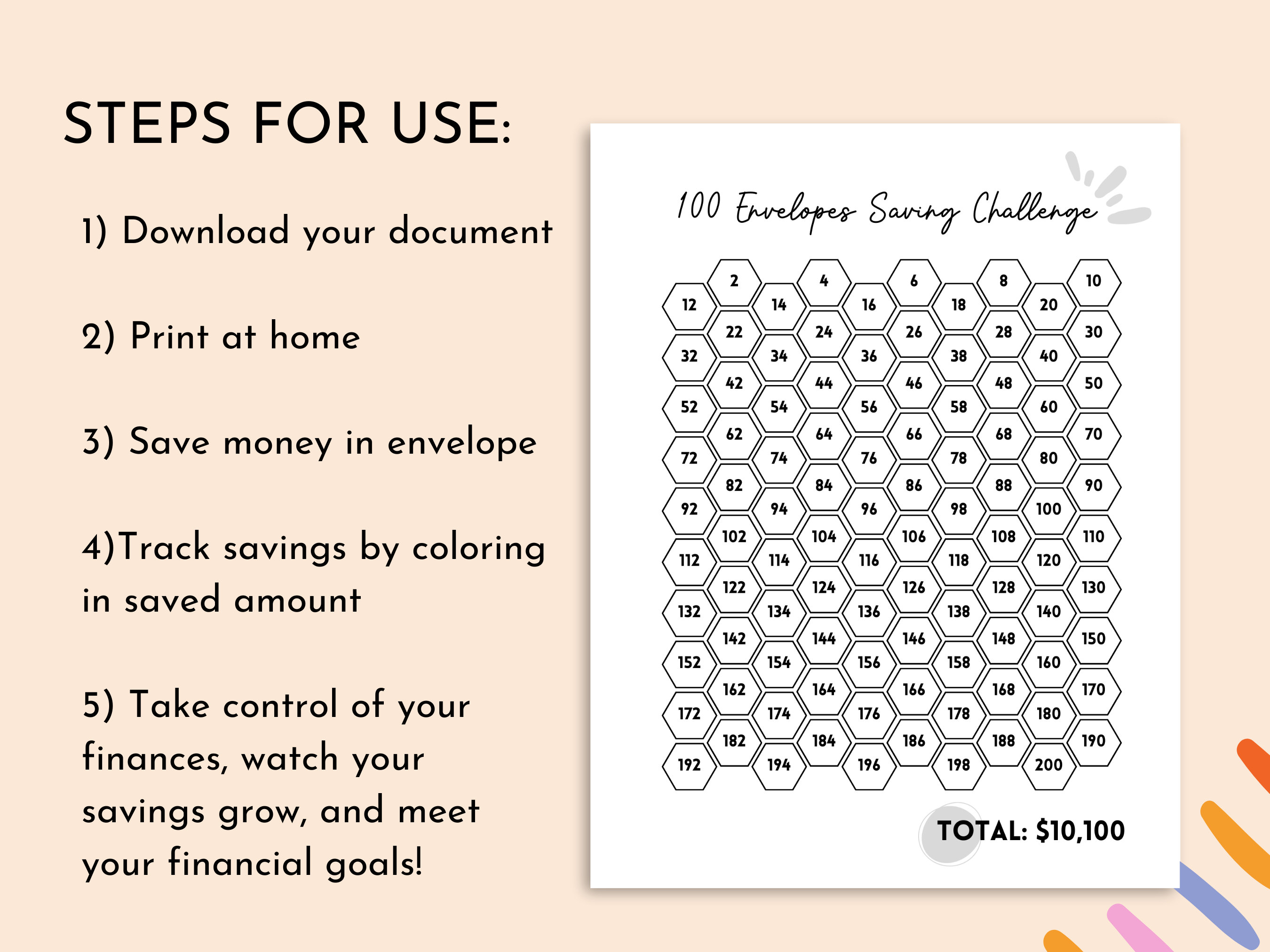Savings Challenge Printable Savings Challenge Bundle 100 Envelope ...
