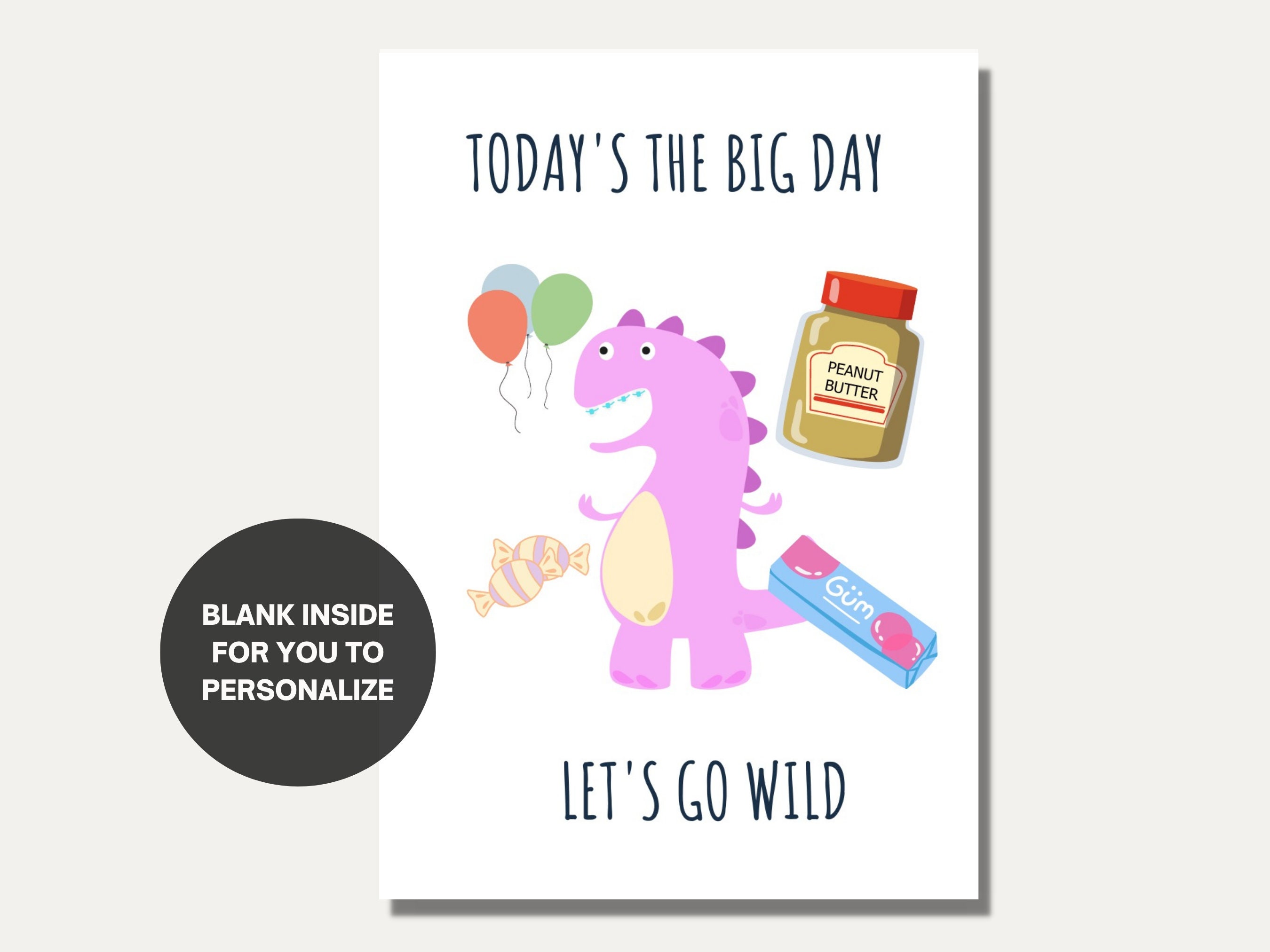 Braces Card | Orthodontist Card | Celebrate Braces On/off | Printable ...