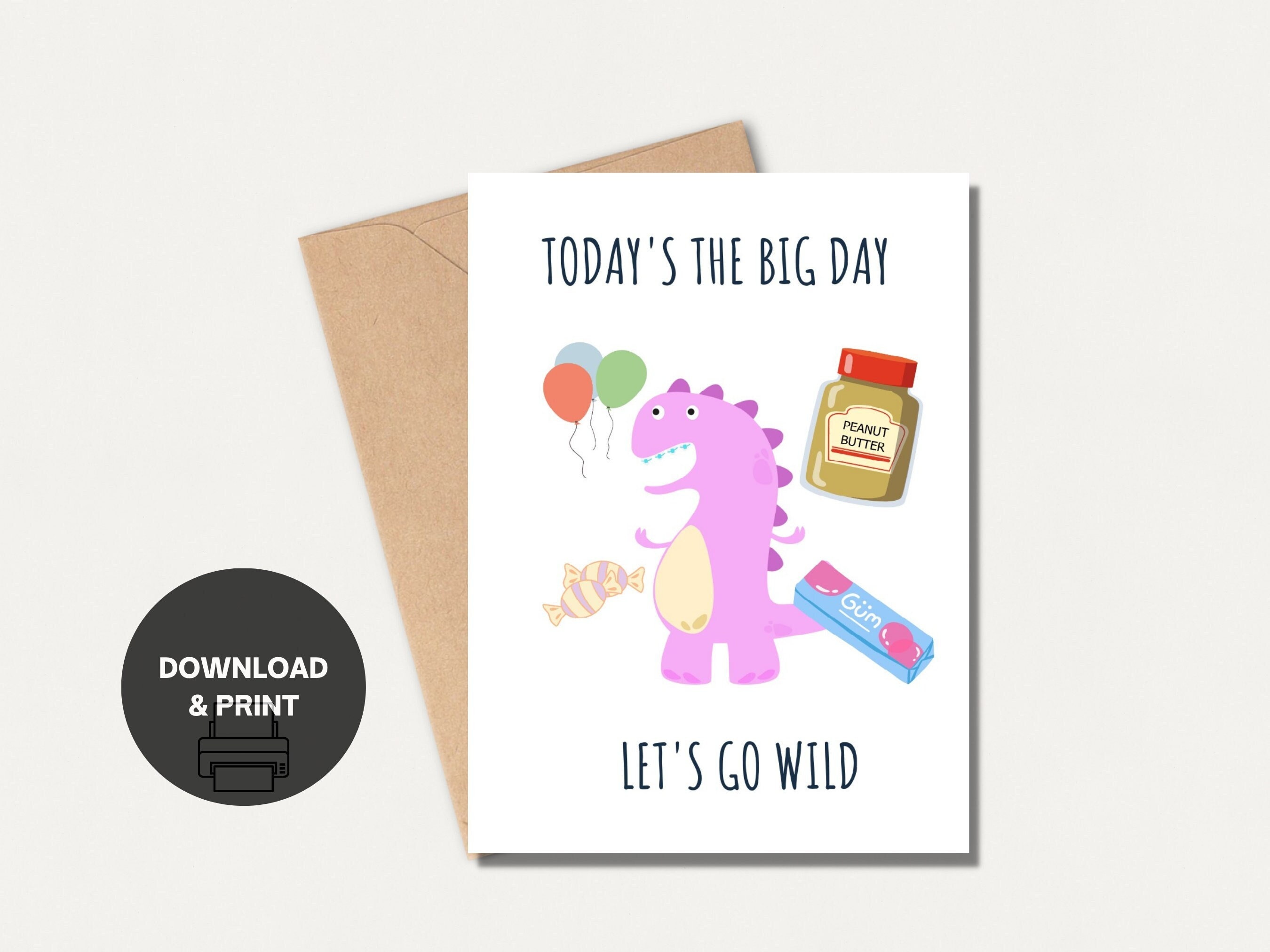 Braces Card | Orthodontist Card | Celebrate Braces On/off | Printable ...