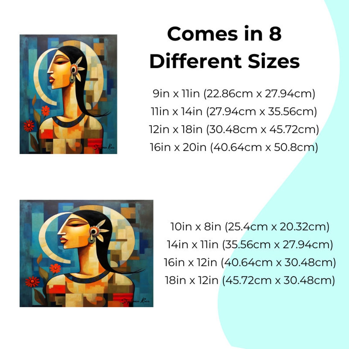 Cubist Chicana Printable Wall Art | Mexican Printable Poster, Abstract ...