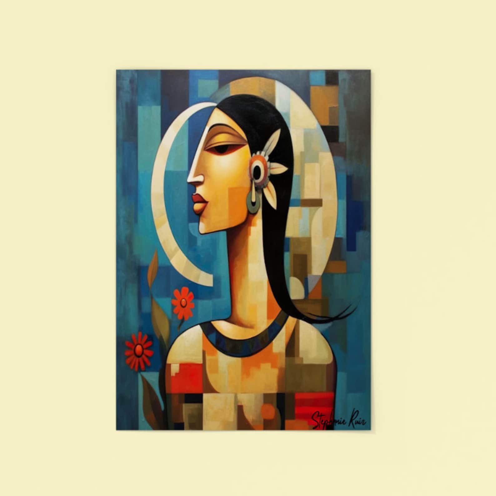 Cubist Chicana Printable Wall Art | Mexican Printable Poster, Abstract ...