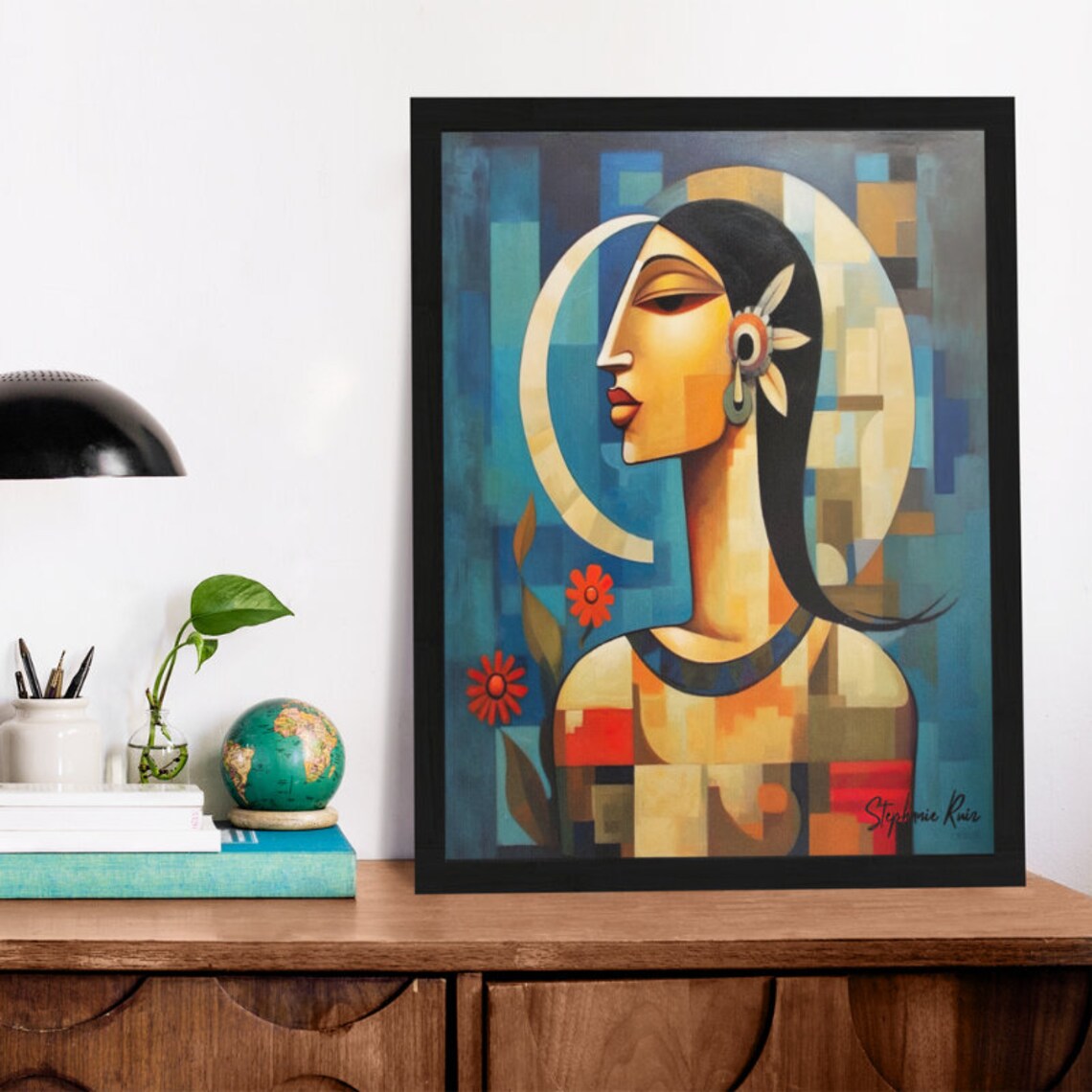 Cubist Chicana Printable Wall Art | Mexican Printable Poster, Abstract ...