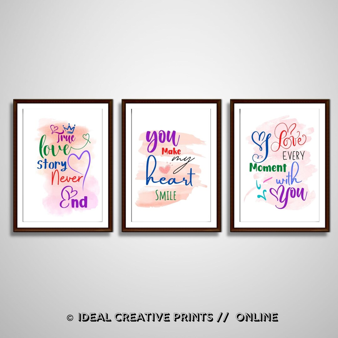 Heart Touching True Love Quotes Romantic Quote Wall Art Digital Art ...
