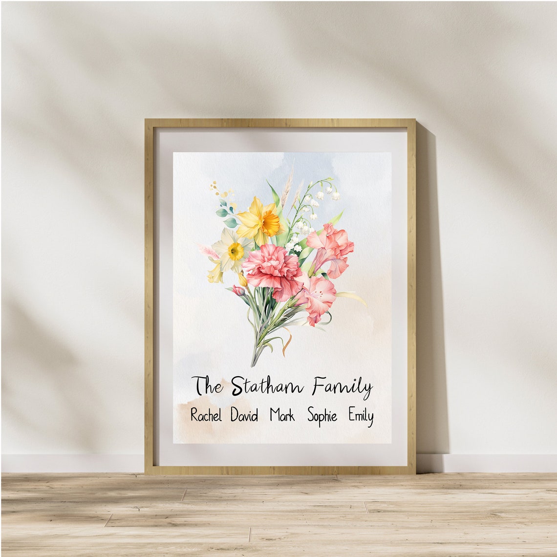 Watercolour Birth Flower Family Bouquet, Birth Month Flower, Birth ...
