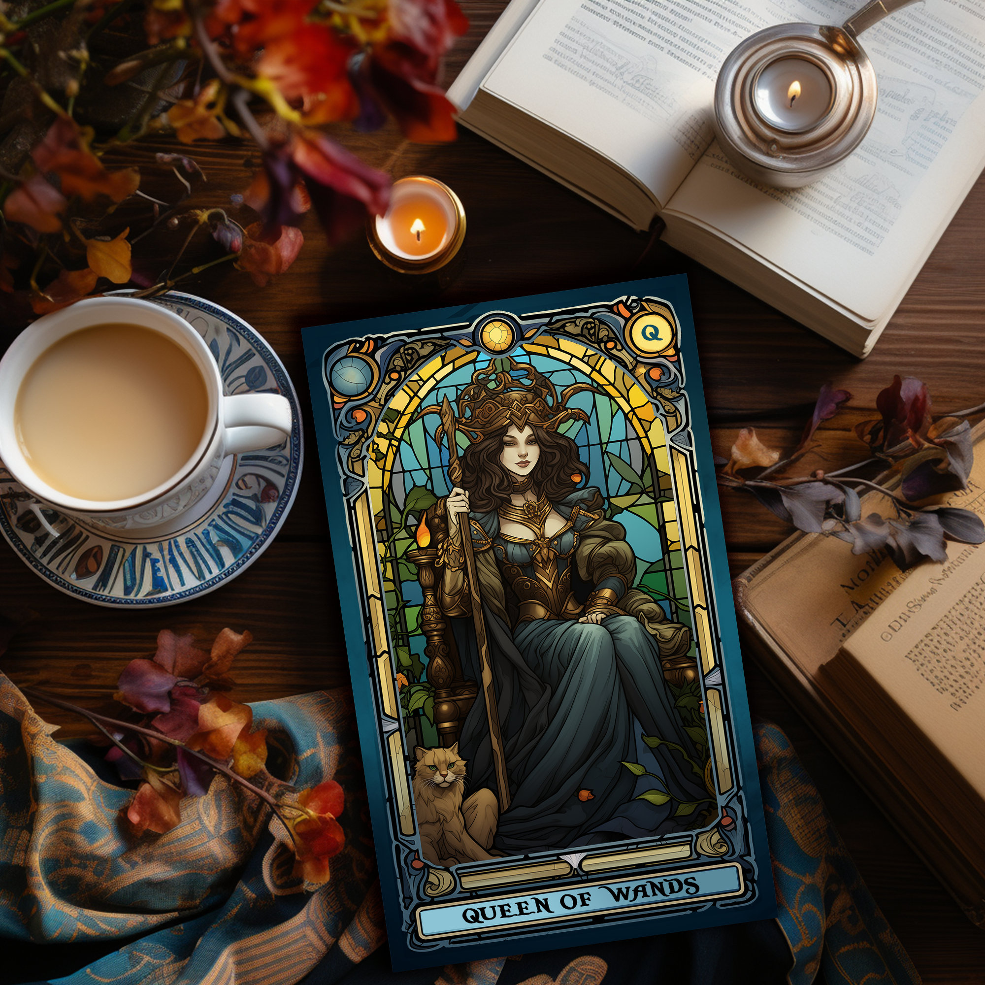 Complete Tarot Carding Stained Glass Set Inspired Rider Waite Smith ...