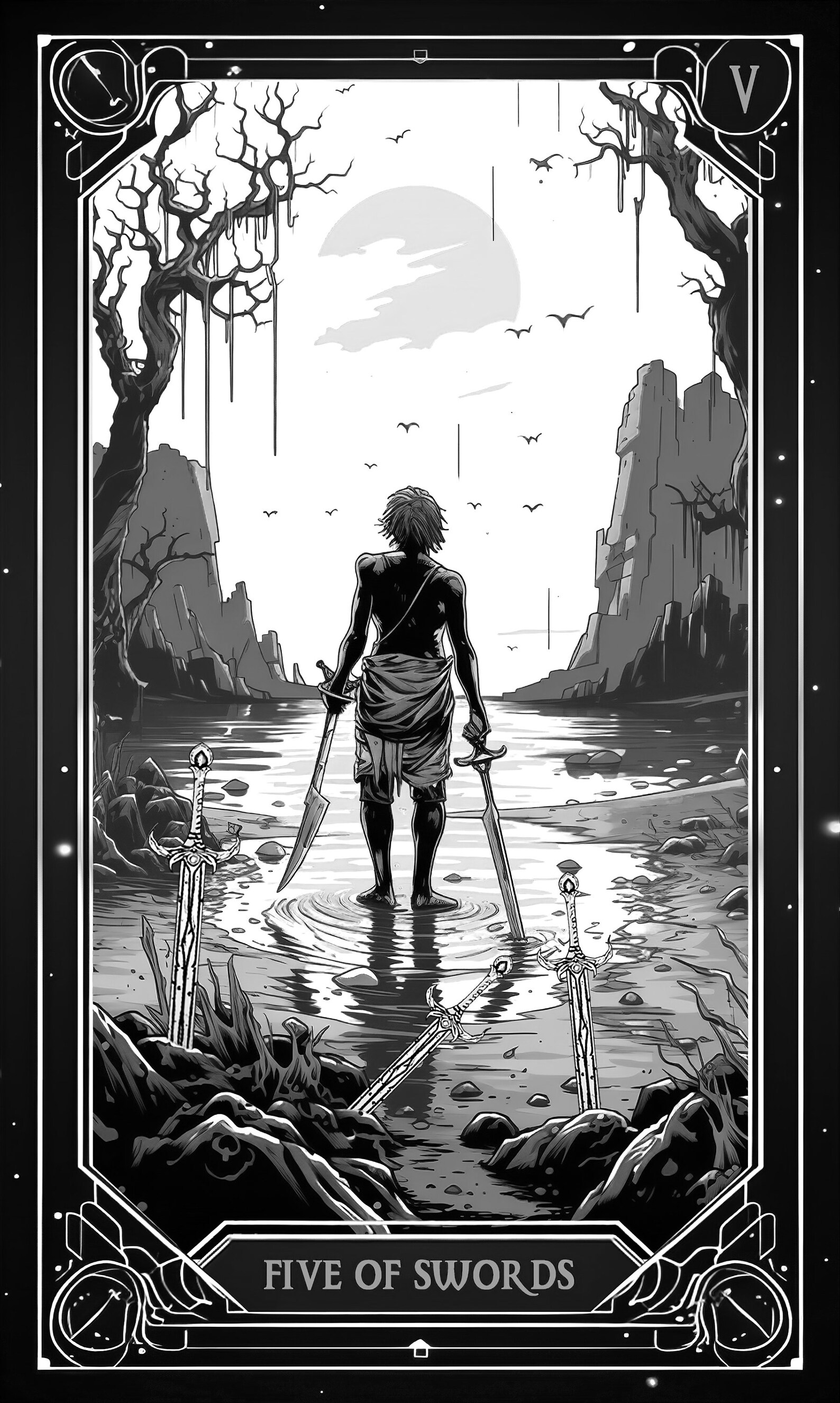 Complete Tarot Card Set Inspired Rider Waite Smith Tarot Card Deck B&W ...