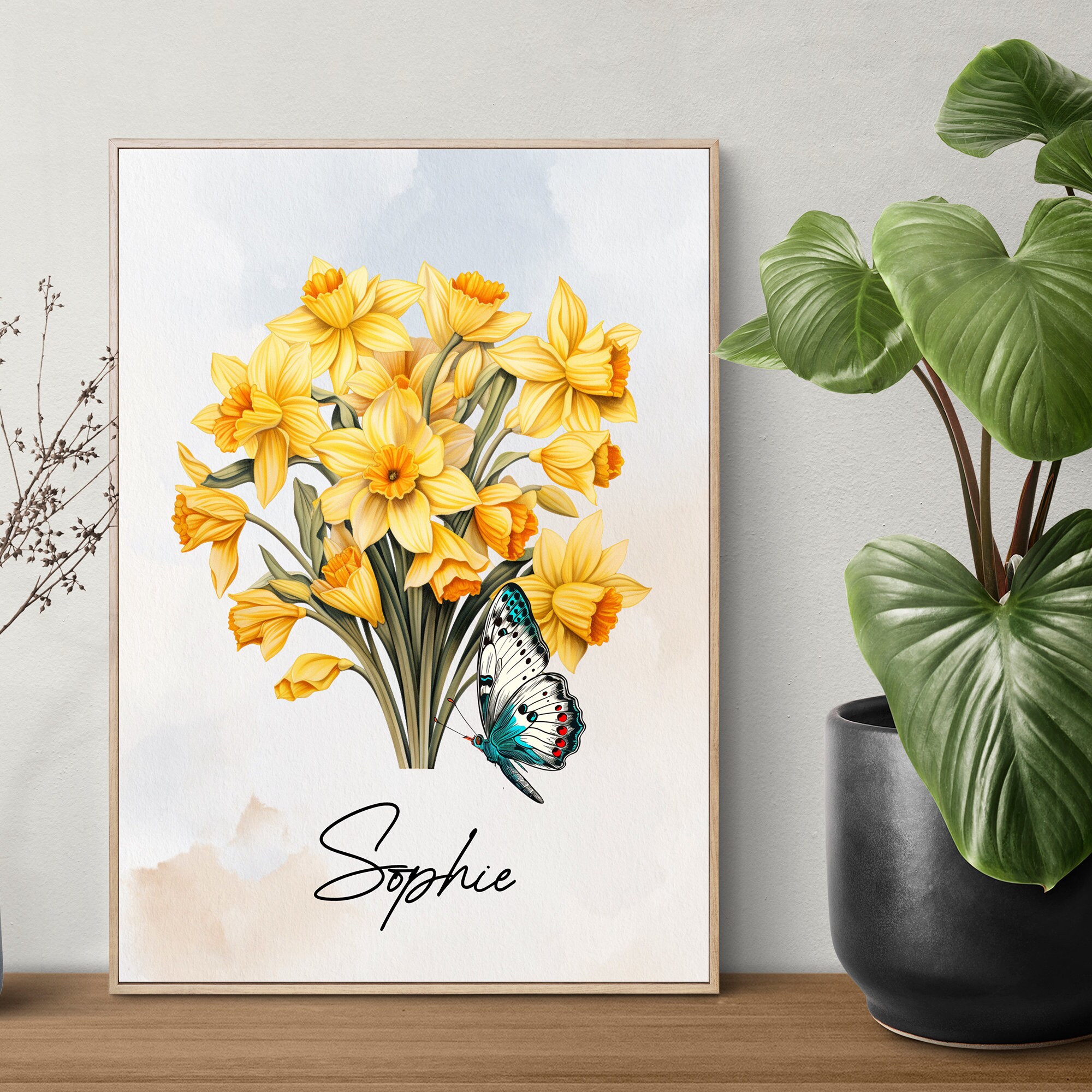 Birth Flower Bouquet, Birth Flower Art Custom, Birth Flower Name, Birth ...