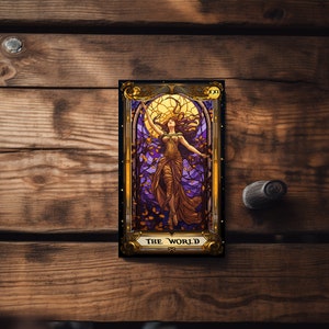 Complete Tarot Carding Stained Glass Golden Edition Set Inspired Rider ...