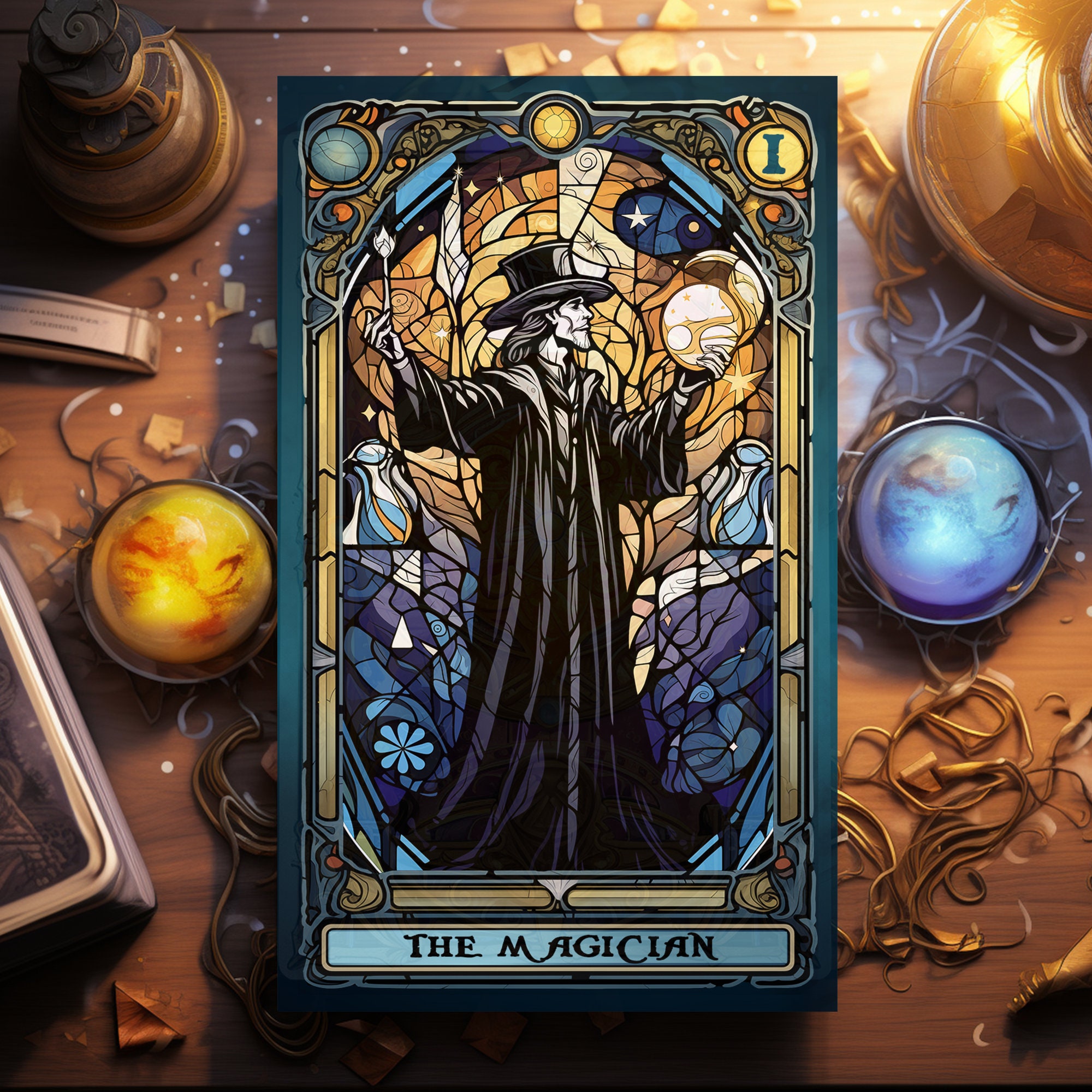 Complete Tarot Carding Stained Glass Set Inspired Rider Waite Smith ...