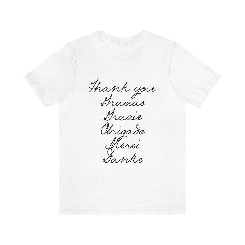 Thank You T-shirt in Different Languages - Etsy
