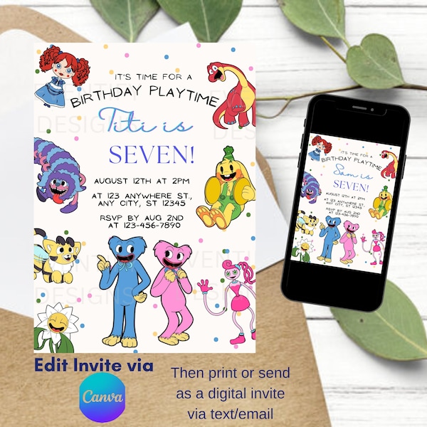 Poppy Playtime Birthday Invites - Etsy